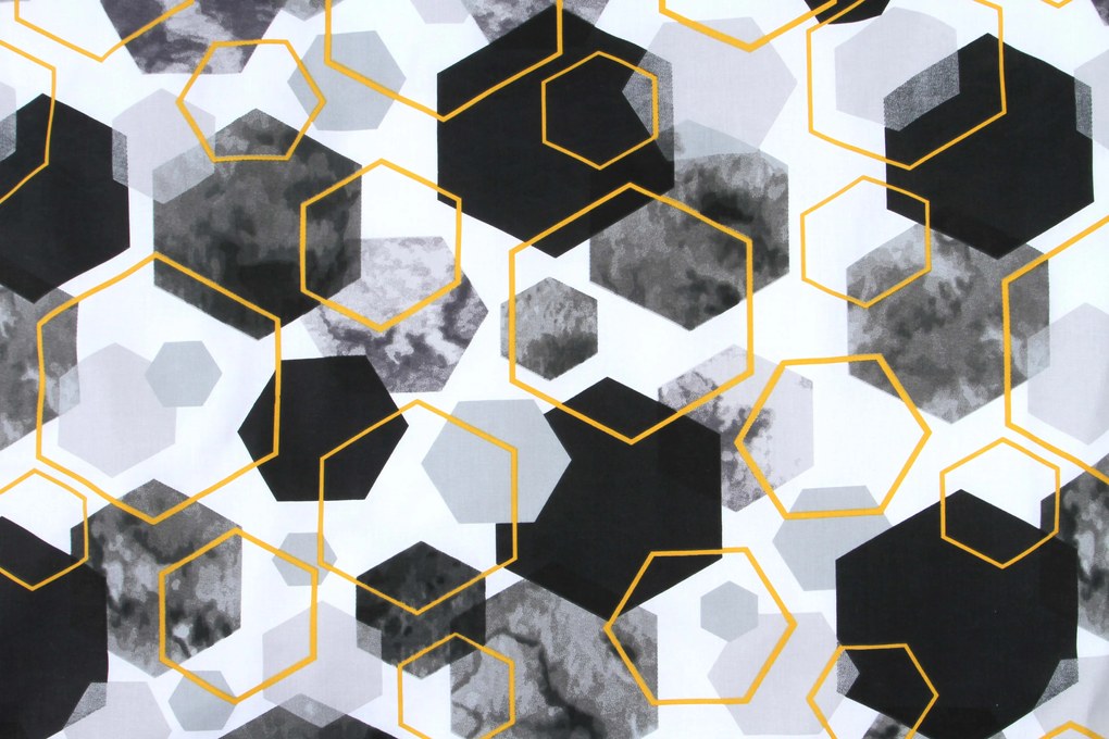 Bavlněný povlak na polštář Hexagon - šedá Velikost: 70 x 90