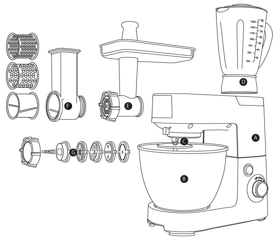 G21 Kuchyňský robot Promesso Iron Grey