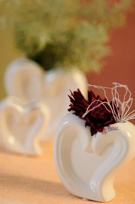 Paramit HEART bílá váza 9 cm