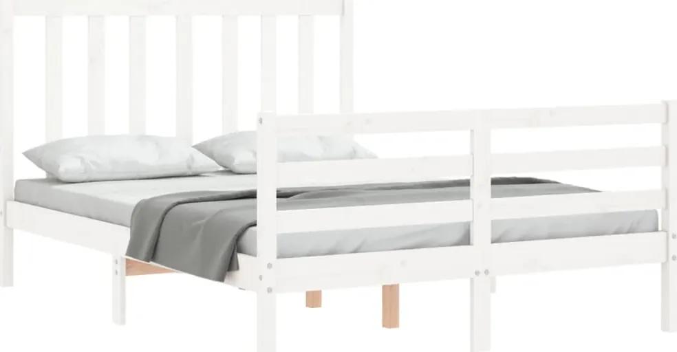 vidaXL Rám postele s čelem 120 x 200 cm masivní dřevo [3193789] Barva: Černá