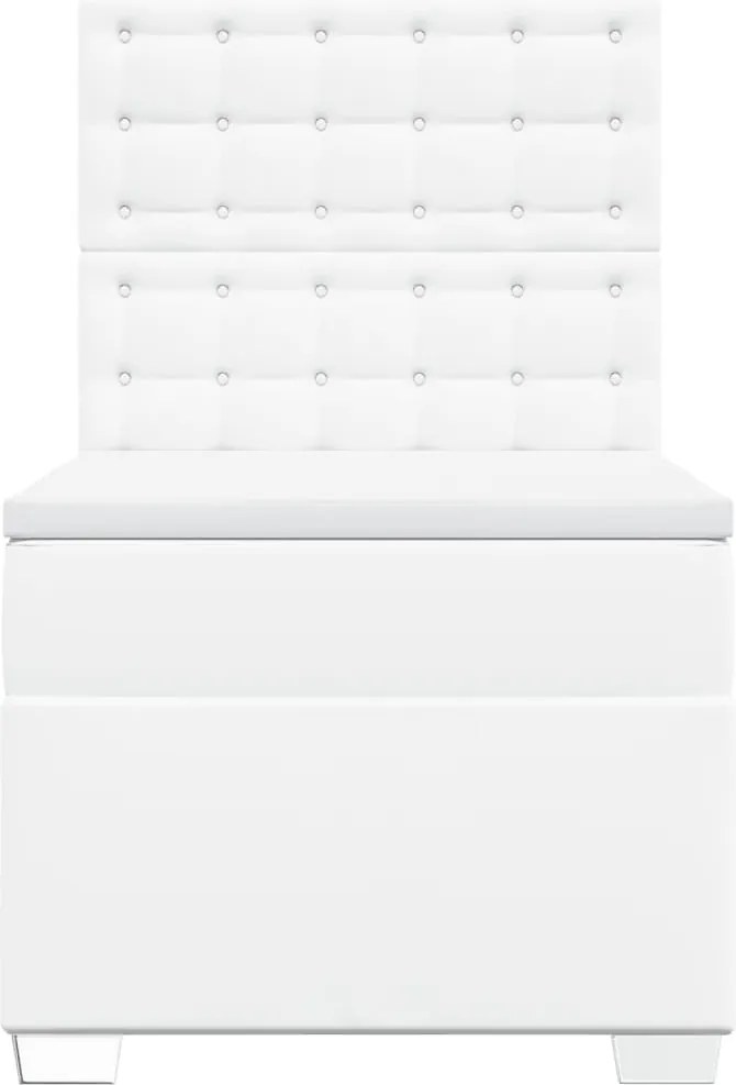 Box spring postel s matrací bílá 90x200 cm umělá kůže 3293005