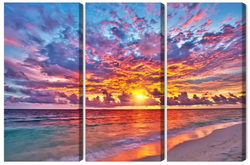 Vícedílný obraz Malebný Západ Slunce Na Maledivách Nedostatek Nedostatek Plátno Canvas 150x100
