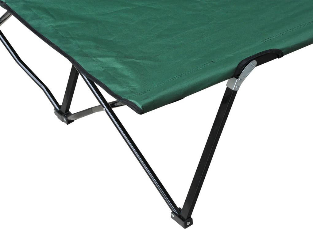 Kempinkové lůžko Outsunny pro 2 osoby s nosností až 136 kg Skládací lůžko s přenosnou taškou Oxford Green Black 193 x 125 x 40 cm pro outdoorová dobr…