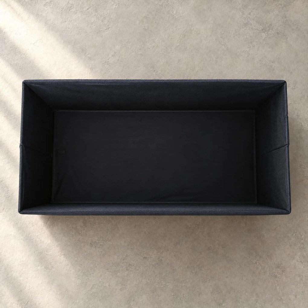 Obdélníkový taburet s úložným prostorem, skládací, 76 × 38 × 38 cm, béžový