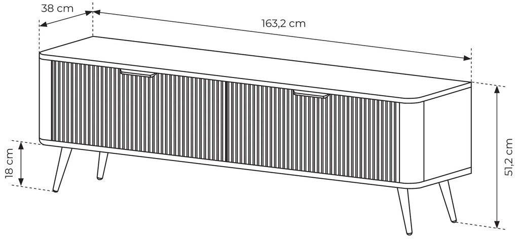 ALFASHOP LANTE béžová televizní stolek 163