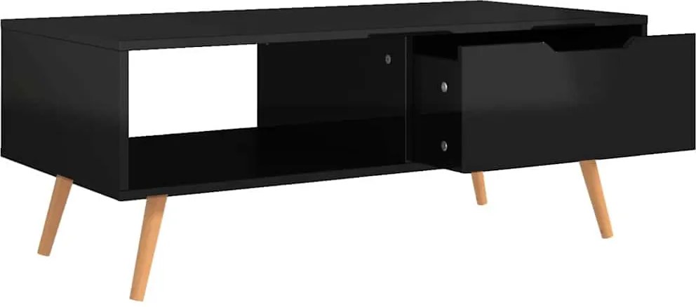 Konferenční stolek černý lesklý 100x49,5x43 cm kompozitní dřevo 326793