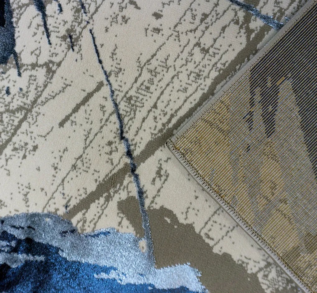 BE Koberec Allianz 6310 Navy - tmavě modrý, béžový obdélníkový Rozměr: 60x100 cm