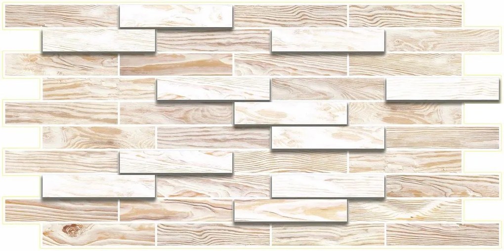 Obkladové panely 3D PVC TP10007977, cena za kus, rozměr 980 x 480 mm, obklad klasik bělený, GRACE