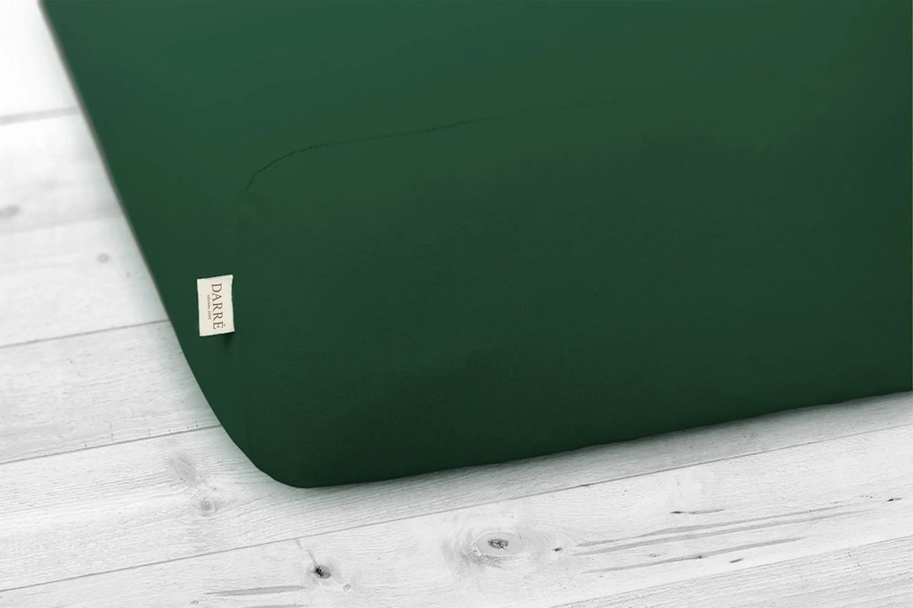 Jersey prostěradlo lahvově zelené na výšku matrace do 30 cm Velikost: 90 x 220