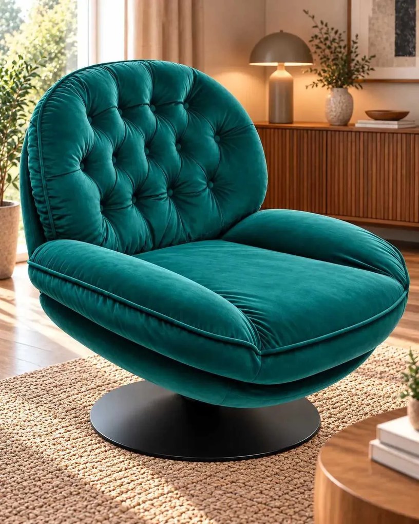 LuxuryForm DESIGN Relaxační otočné křeslo LUNA - zelené