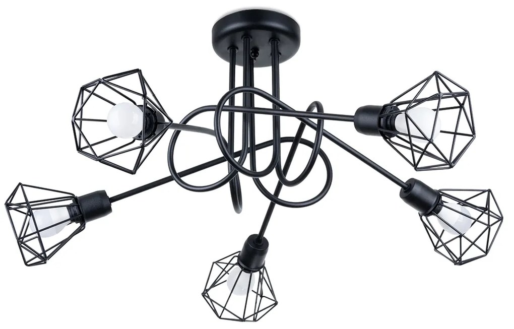 Sollux Lighting Lustr ARTEMIS 5S černý