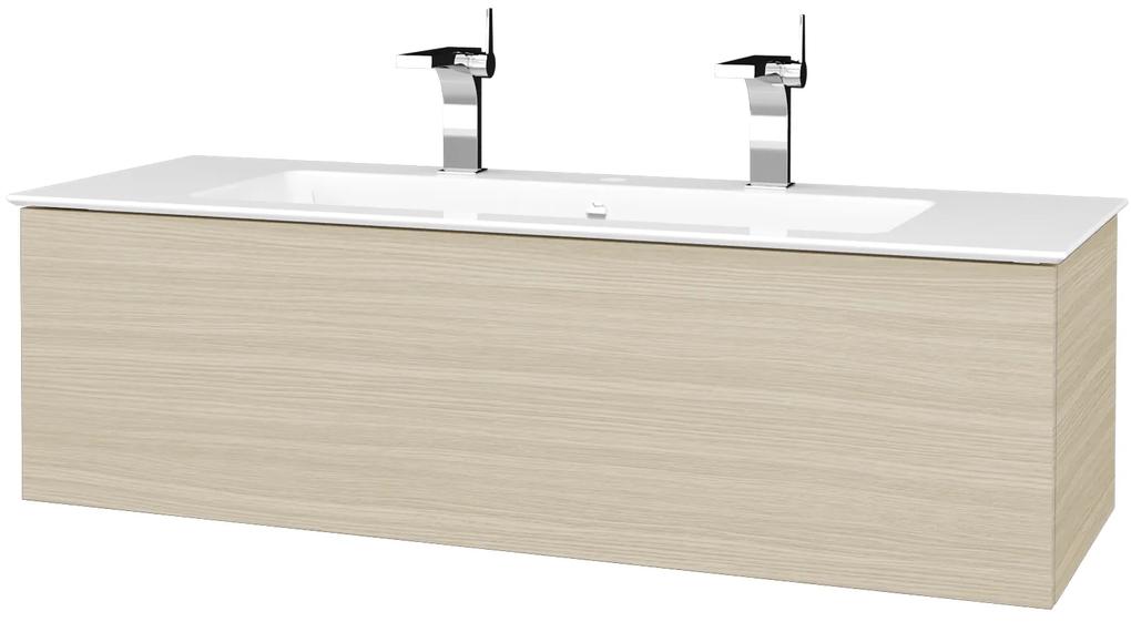 Dřevojas Koupelnová skříň VARIANTE SZZ 120 (umyvadlo Pura) Varianta: N01 Bílá lesk / D04 Dub