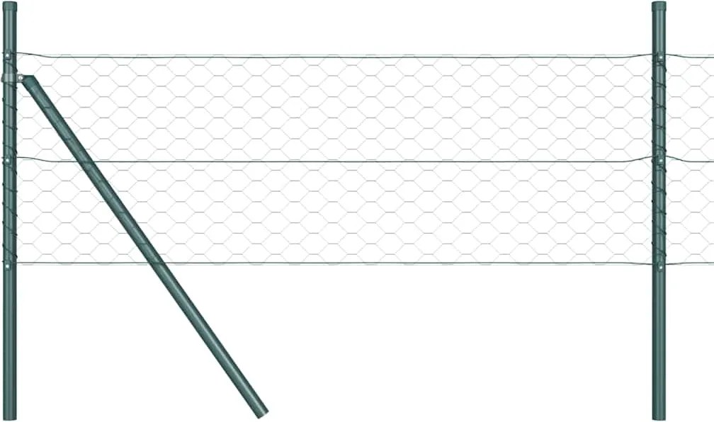 Hexagonální kotvení plotu 10 x 1,4 m Ocel potažená PVC Zelená 3352647