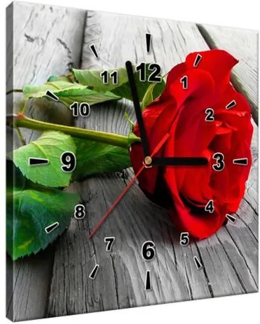 Tištěný obraz s hodinami Růže plná barev 30x30cm ZP1140A_1AI
