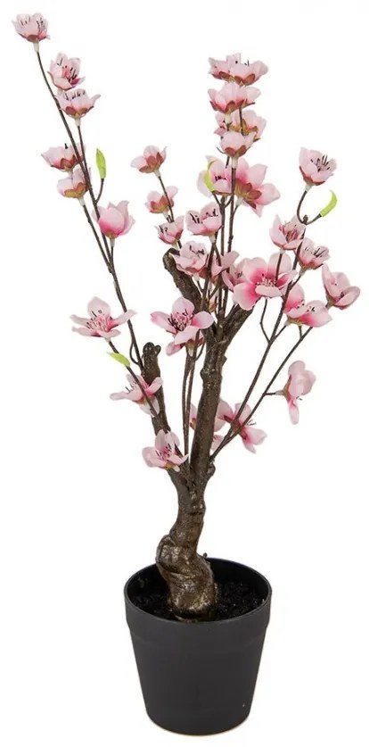 Dekorace umělý stromek třešeň s růžovými květy Cherry Blossom - 10*10*48 cm