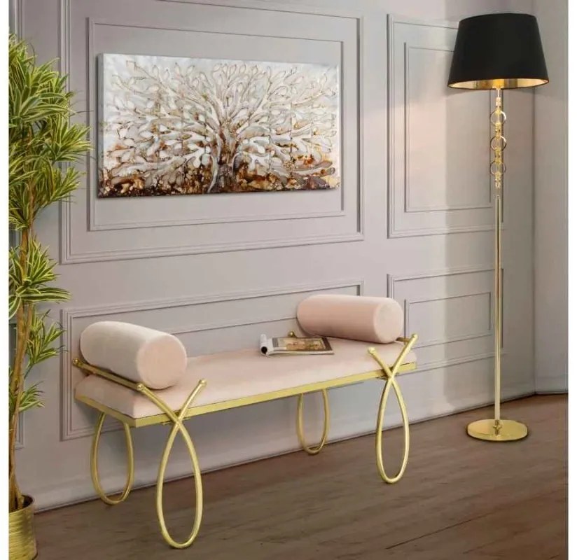 Designová lavice Nancilea 112,5 cm růžová