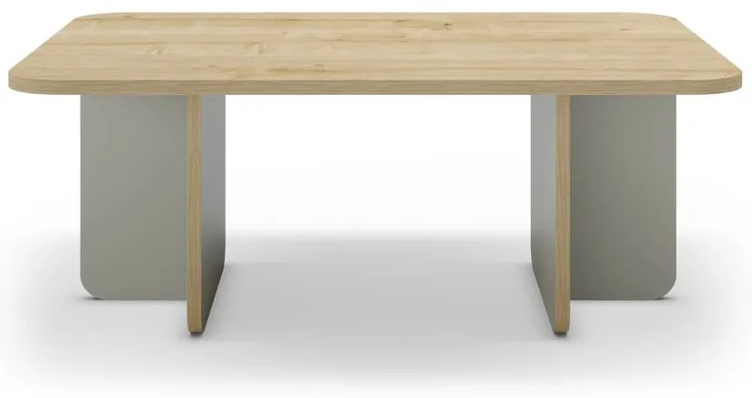 Konferenční stolek s deskou v dubovém dekoru ve světle zeleno-přírodní barvě 56x100 cm Hillary – Marckeric