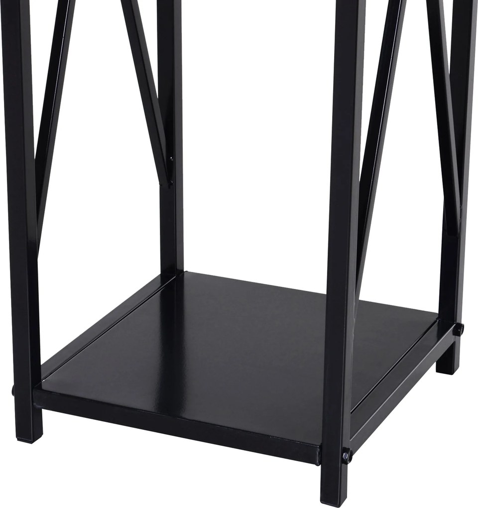 Držák na dřevo Outsunny - Sloupcový stojan na dřevo - Více příslušenství rozměr 34Š x 34H x 111V cm Metal Černý