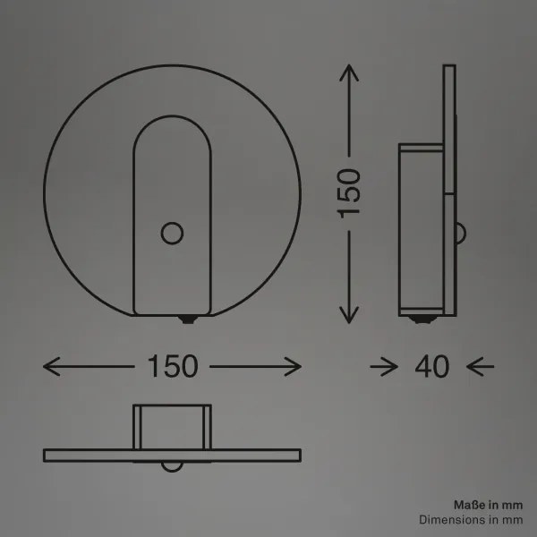 Briloner 3889015 - LED Nab nást svít se senz TARO LED/2,5W/5V 1800 mAh černá