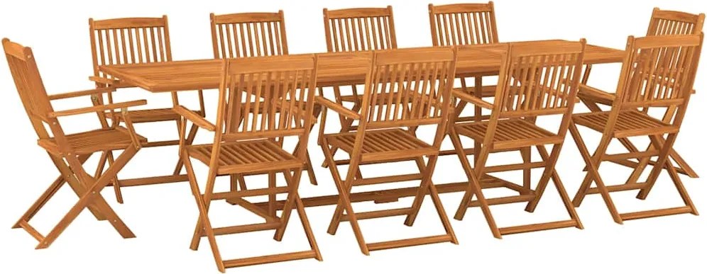 11dílný zahradní jídelní set 280x90x75cm masivní akáciové dřevo 3086990