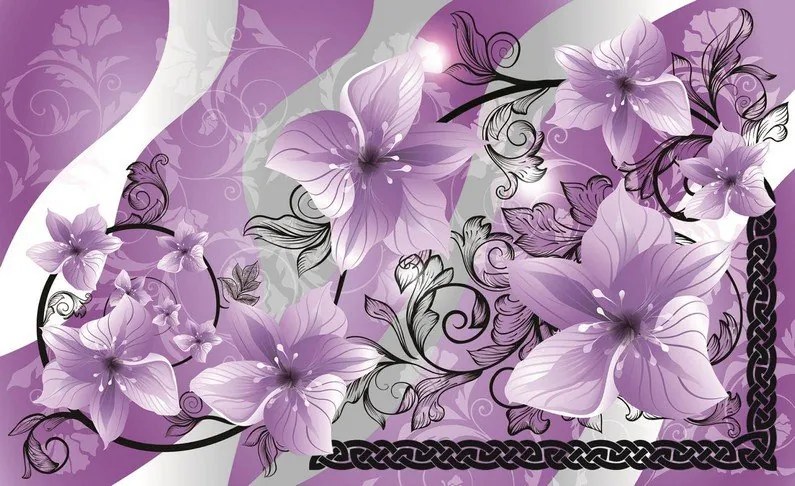 Postershop Fototapeta: Fialové květy - 184x254 cm