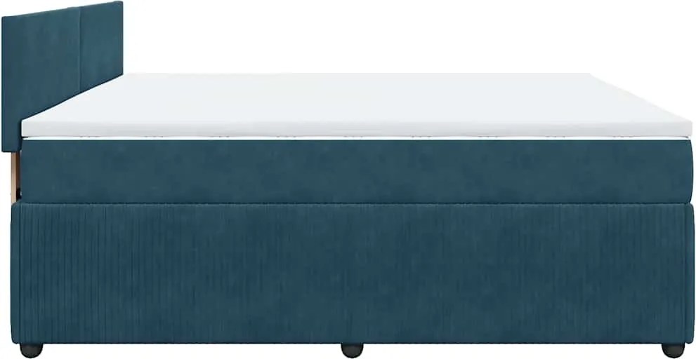 Box spring postel s matrací modrá 180 x 200 cm samet 3290104