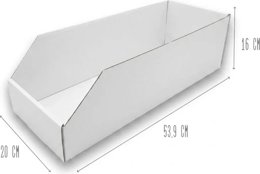KARTON PAK Úložné boxy na oblečení, organizéry do skříně BÍLÝ KARTON 20x54cm
