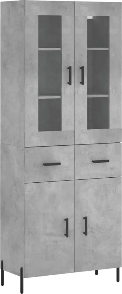 Skříň highboard betonově šedá 69,5x34x180 cm kompozitní dřevo 3198541
