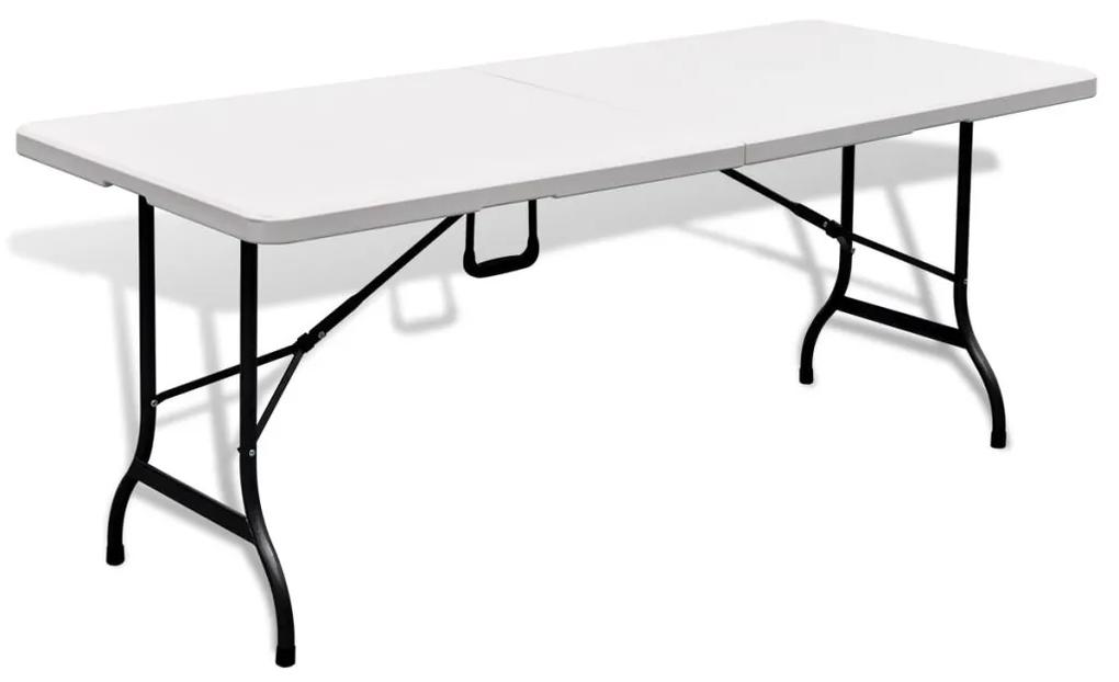 41567 vidaXL Skládací zahradní stůl bílý 180 x 75 x 74 cm HDPE