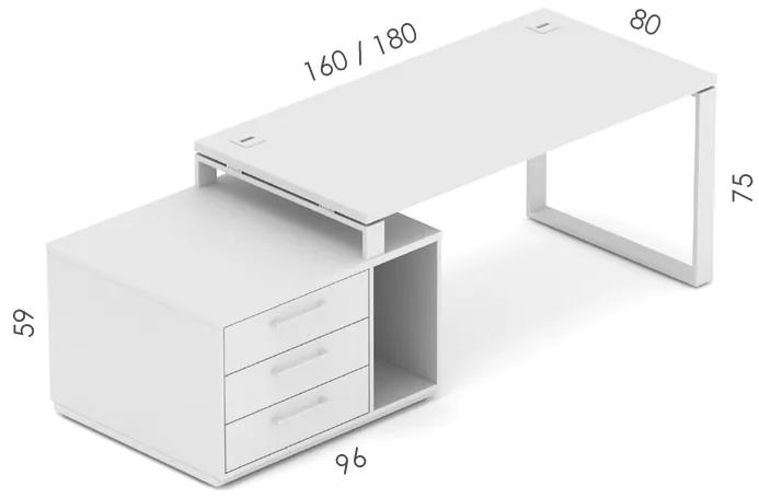 Kancelářská sestava EPIC Z3 O, volitelná délka stolu 160/180cm, volitelná varianta L/P