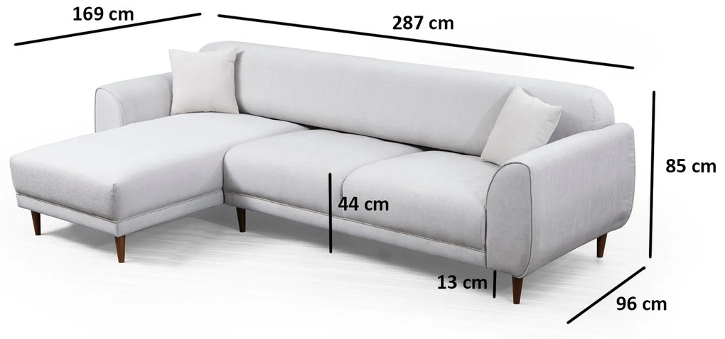Designová sedačka Haylia 287 cm béžová - levá