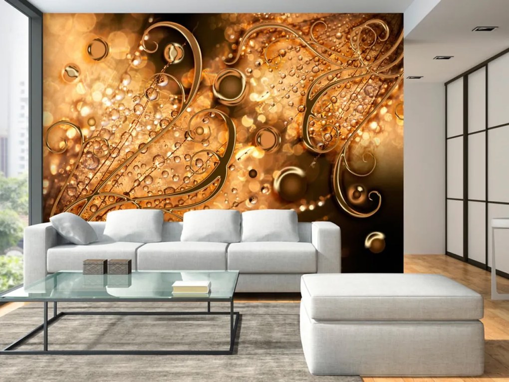 Tapeta zlatá - vzpomínky (150x105 cm) - Murando DeLuxe