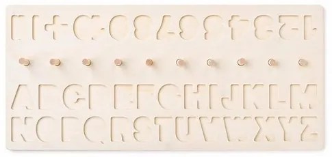 Woody Didaktická destička s počítáním, písmeny a číslicemi, 51 x 4 x 23,5 cm