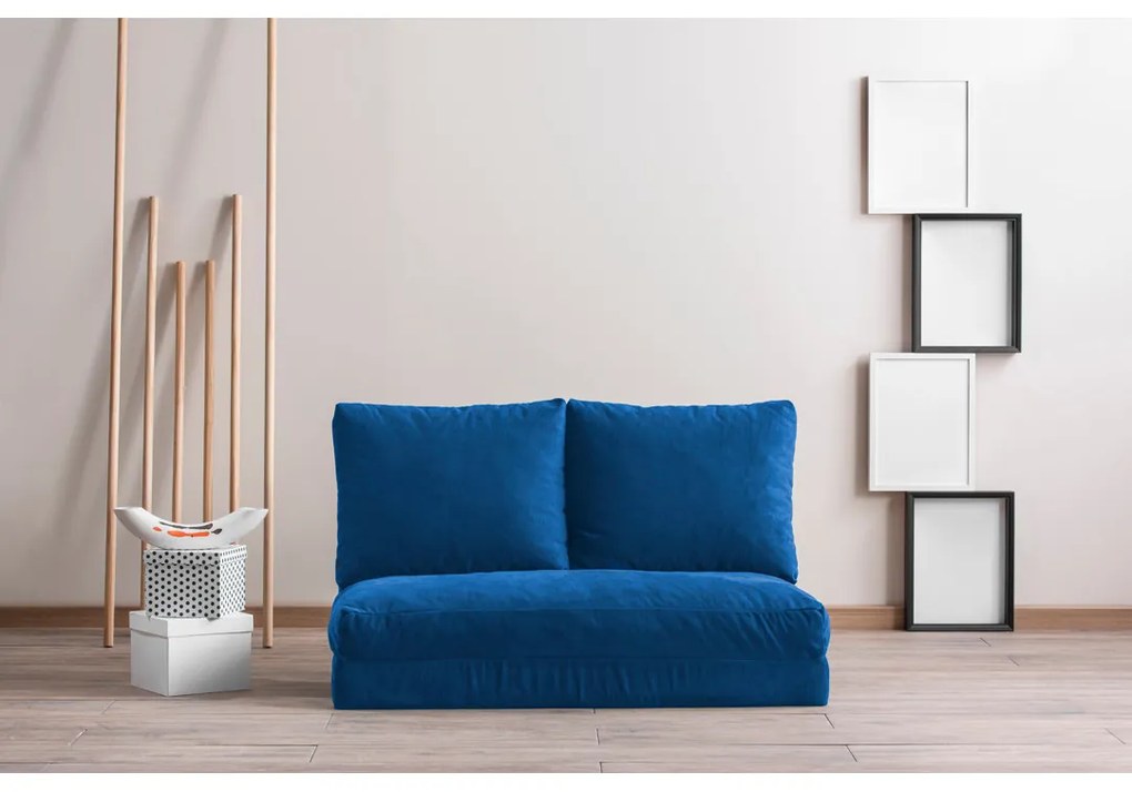 Hanah Home Rozkládací futonová pohovka TAIDA modrá 859FTN1266