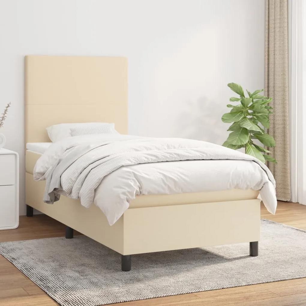 vidaXL Box spring postel s matrací 90x200 cm textil [3141589] Barva: světle šedá