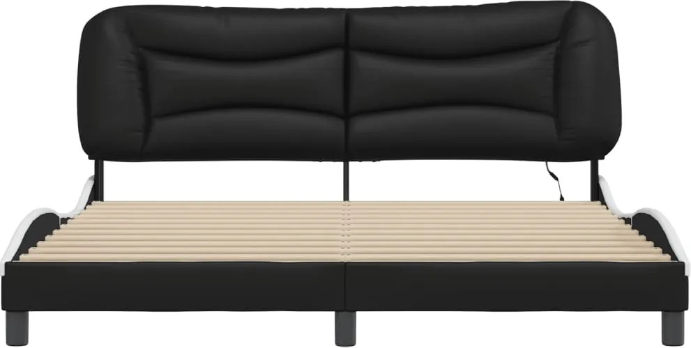 Rám postele s LED bez matrace Hvar černý a bílý 180x200 cm 3213953