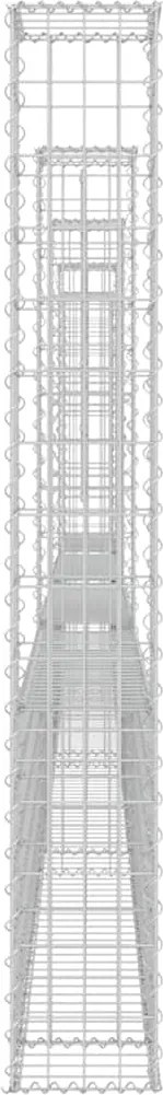 Gabionový koš ve tvaru U s 5 sloupky železo 500 x 20 x 150 cm 151285