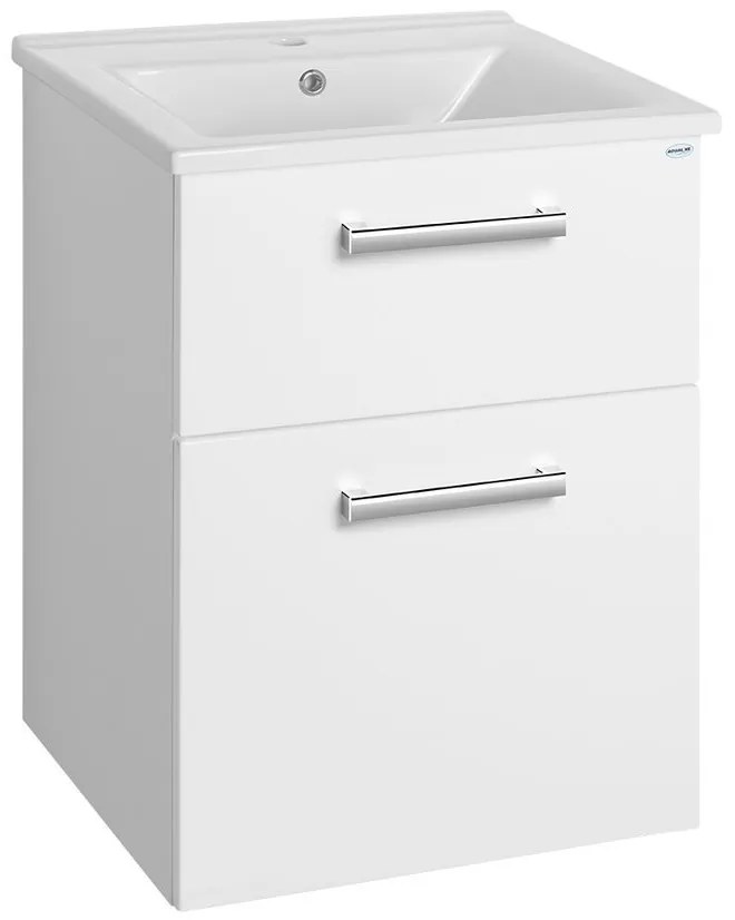 Aqualine, VEGA umyvadlová skříňka 50cm, 2xzásuvka, bílá, VG053