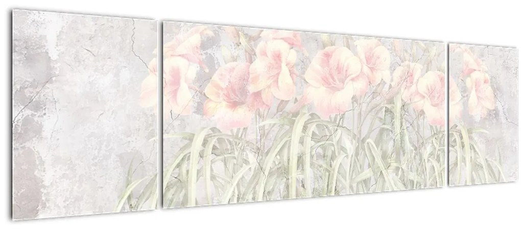 Obraz - Freska lilií (170x50 cm)