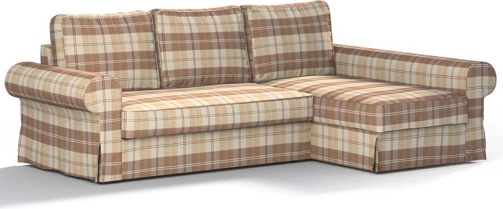 Potah na pohovku IKEA Backabro rozkládací se šezlongem barva béžová látka pletený vzor, vzorované