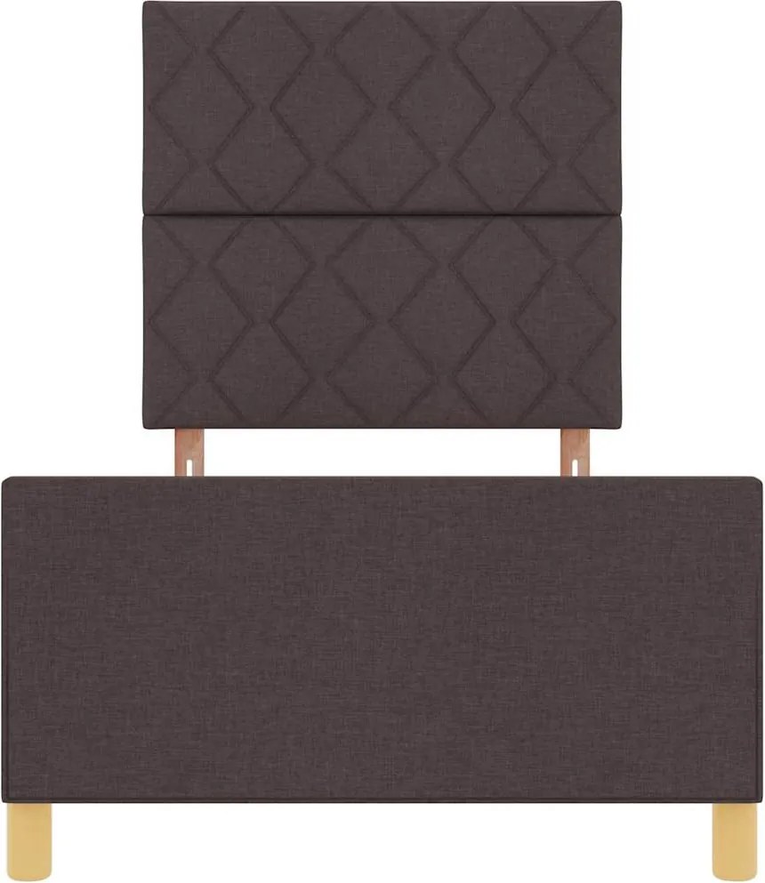 Rám postele s čelo Tmavě hnědá 90 x 190 cm textil 3344770