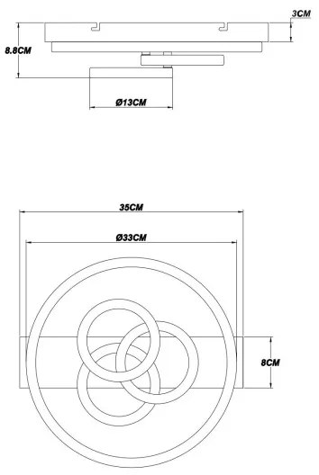 Globo 48040-40 - LED Stm. stropní svítidlo DARRYL I 40W/230V pr. 35x33 cm + DO