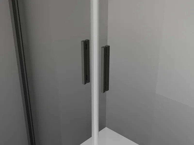 Mexen Exo, dvojité výklopné sprchové dveře, 110 cm, transparentní sklo, černá, 8182-110-000-70-00
