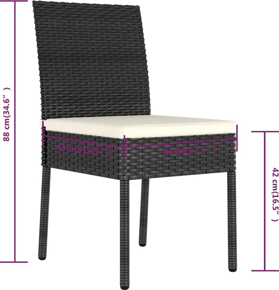 vidaXL Zahradní jídelní židle 4 ks polyratan [315107] Barva: Černá