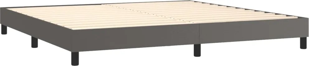 Box spring postel s matrací šedá 200x200 cm umělá kůže 3141027