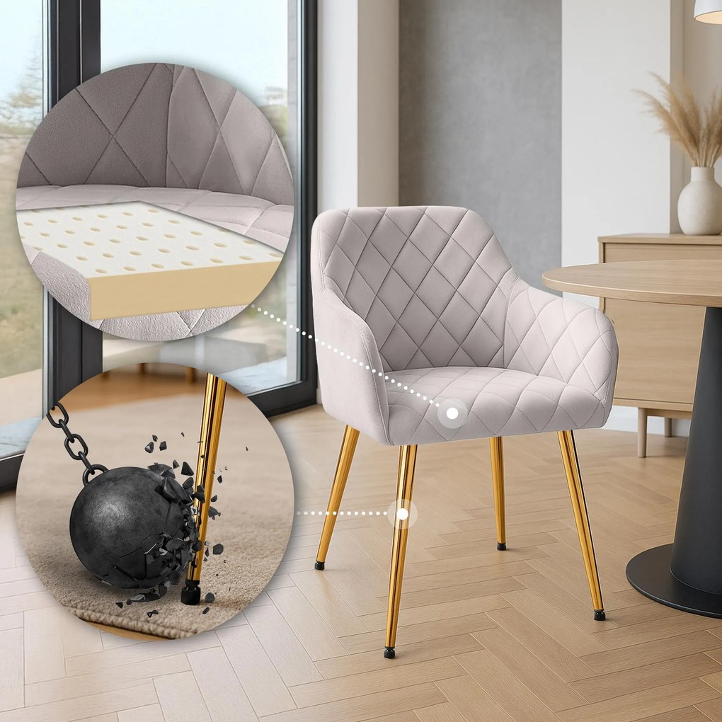 Jídelní židle Monett samet G – šedá