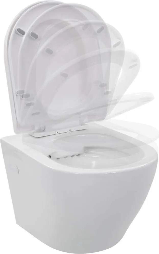 Závěsné WC bez okraje keramické bílé 145237