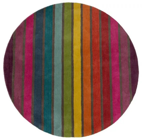 Flair Rugs koberce Ručně všívaný kusový koberec Illusion Candy Multi kruh ROZMĚR: 160x160 (průměr) kruh