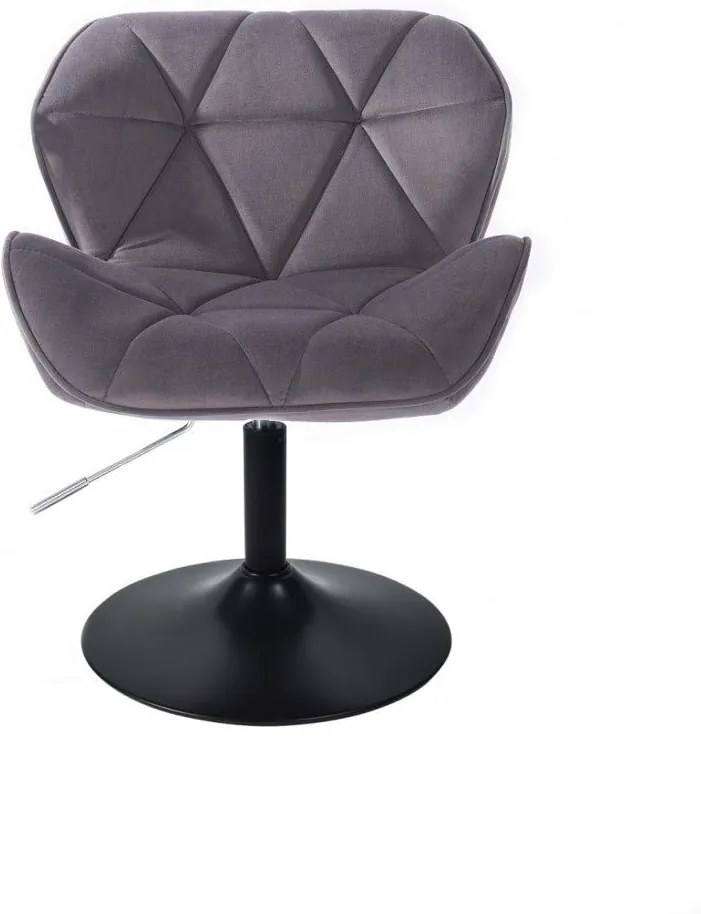 LuxuryForm DESIGN Otočná židle MILANO VELUR na černém talíři - tmavě šedá