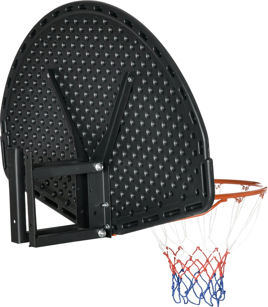 SPORTNOW Nástěnné basketbalové koše se zpětnou deskou a kruhem pro interiér a exteriér 110x90x70 cm Černá a žlutá